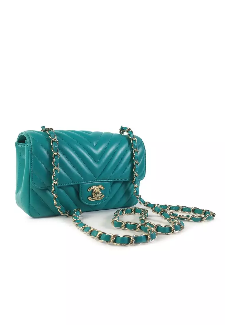 Buy Chanel Pre-Loved Chanel Mini Rectangular Chevron Lambskin Single ...