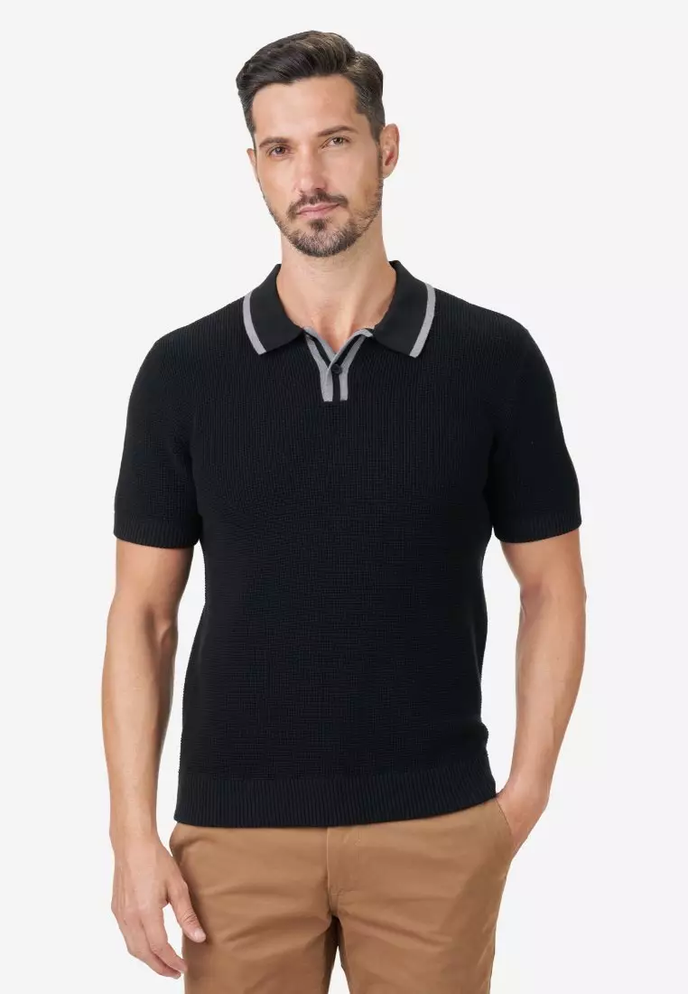 Buy Valentino Rudy Valentino Rudy Italy Men's Knit Polo Shirt 048430 ...