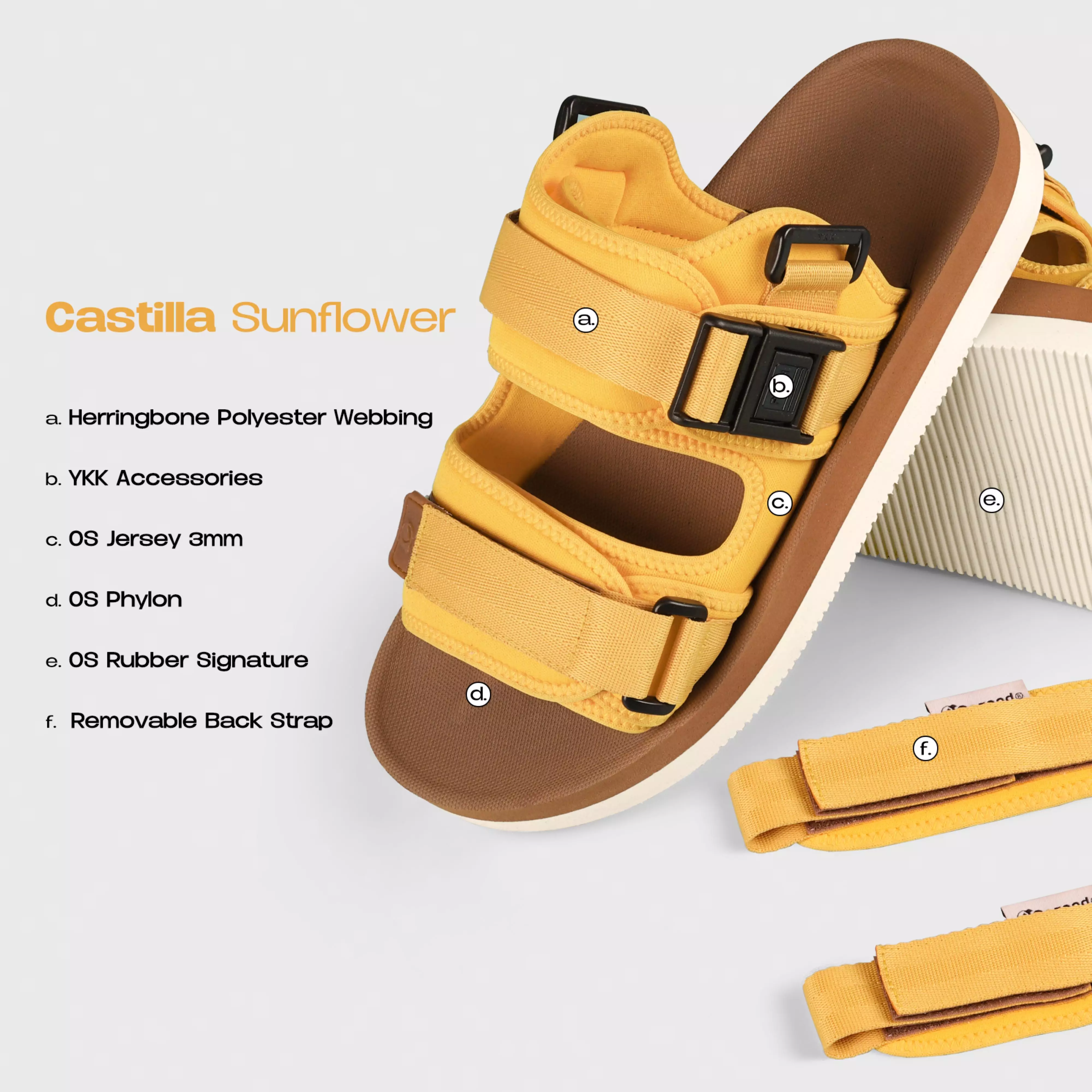 Jual OSGOOD Osgood - Sandals - Castilla Sunflower kuning Original 2023 ...