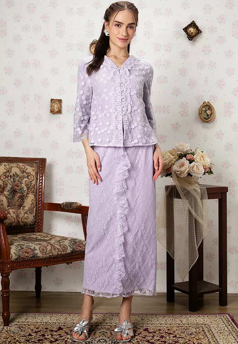 Buy Lubna ASMIN LACE KEBAYA SET Online | ZALORA Malaysia