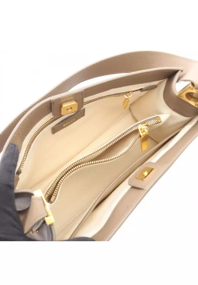 Buy BALLY Pre-Loved BALLY TRAPEZE SOFT one shoulder bag leather Gray ...