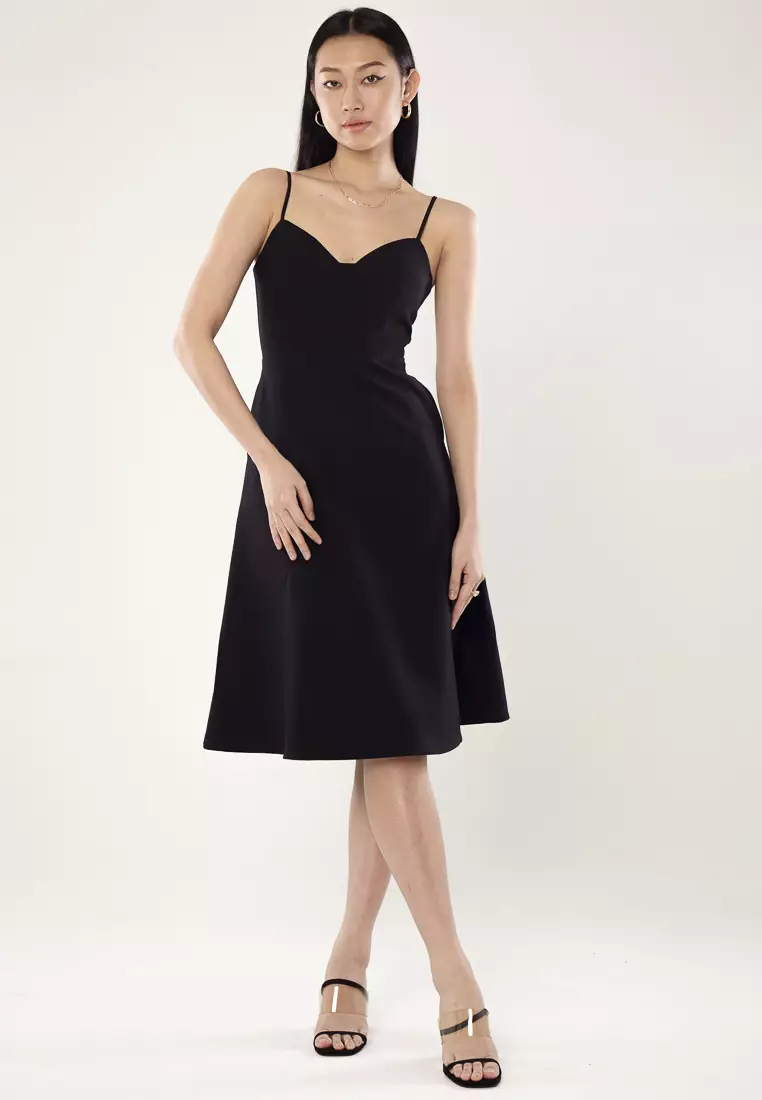 Buy Dressing Paula Strappy Crepe Midi Dress Online | ZALORA Malaysia