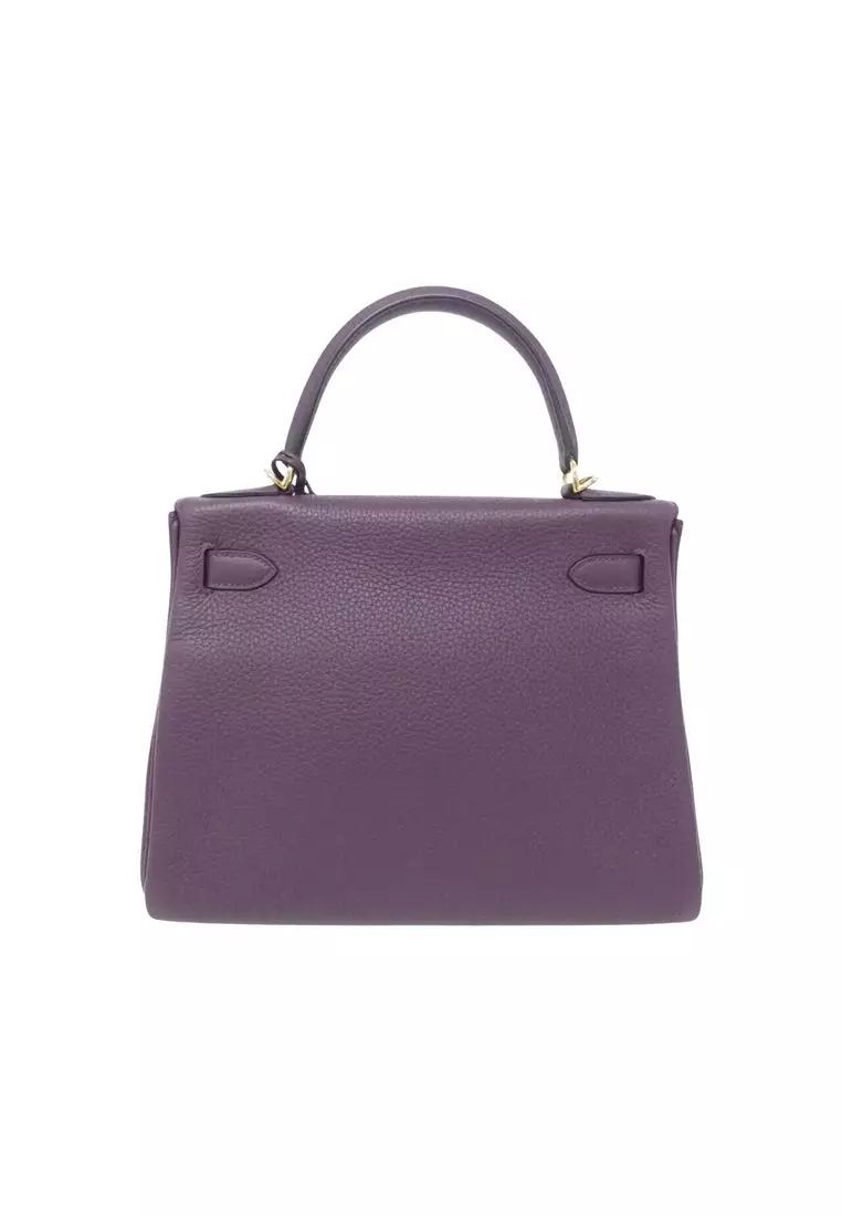 Buy HERMÈS Pre-Loved Hermès Purple Leather Handbag 2025 Online | ZALORA ...