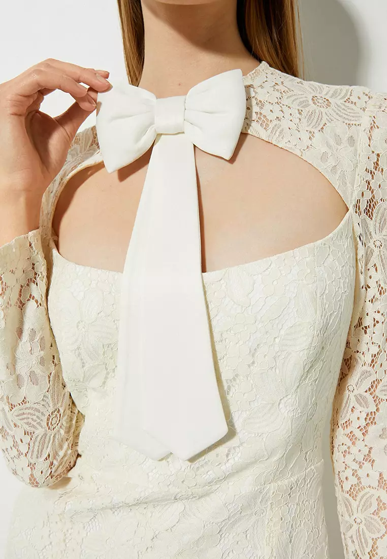 Buy KOTON Bow Lace Bridal Mini Dress 2025 Online | ZALORA Philippines