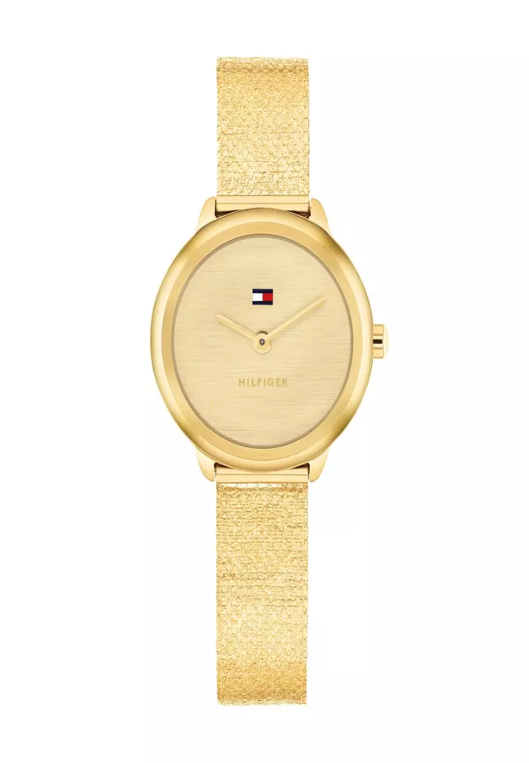 Buy Tommy Hilfiger Watches Women's Ionic Plated Thin Gold Steel Quartz ...