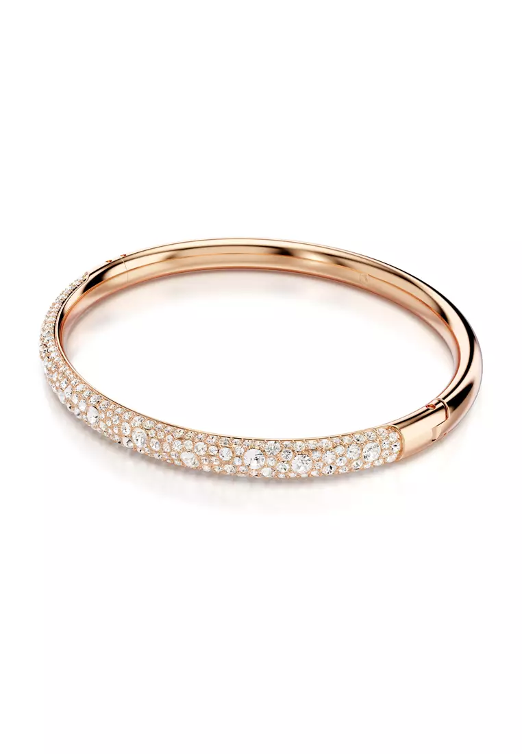 Buy Swarovski Sublima bangle, Snow pavé, White, Rose gold-tone plated ...