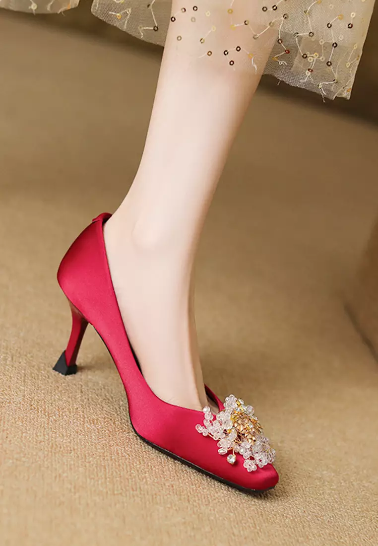 Buy Twenty Eight Shoes VANSA 7cm Faux Rhinestone Floral Wedding High ...