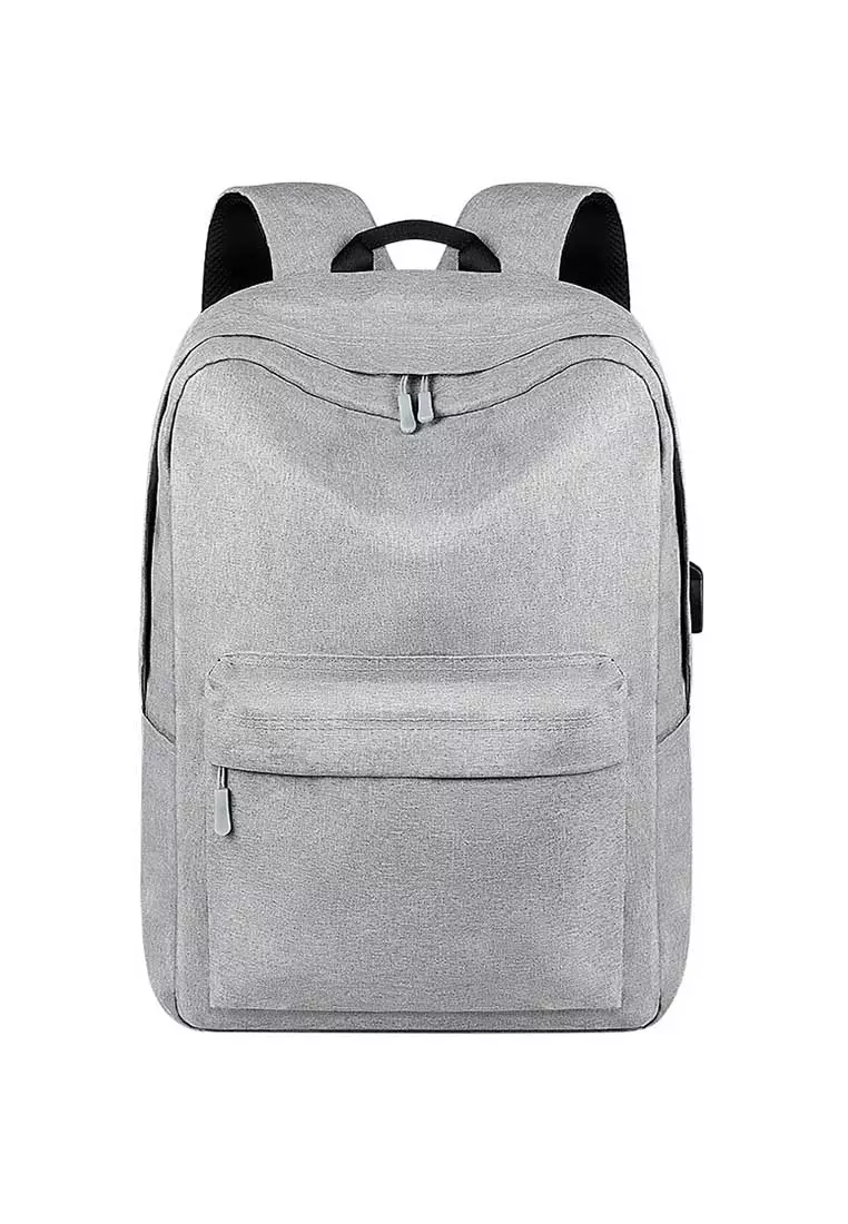 Buy Lara Minimalist Plain Zipper Backpack - Grey 2025 Online | ZALORA ...