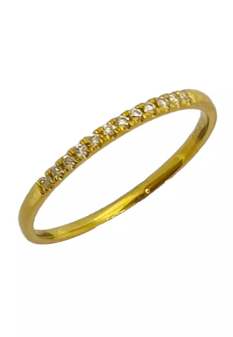 Buy LITZ [SPECIAL] LITZ 18K Yellow Gold Diamond Ring DR132-Y (SZ9 ...