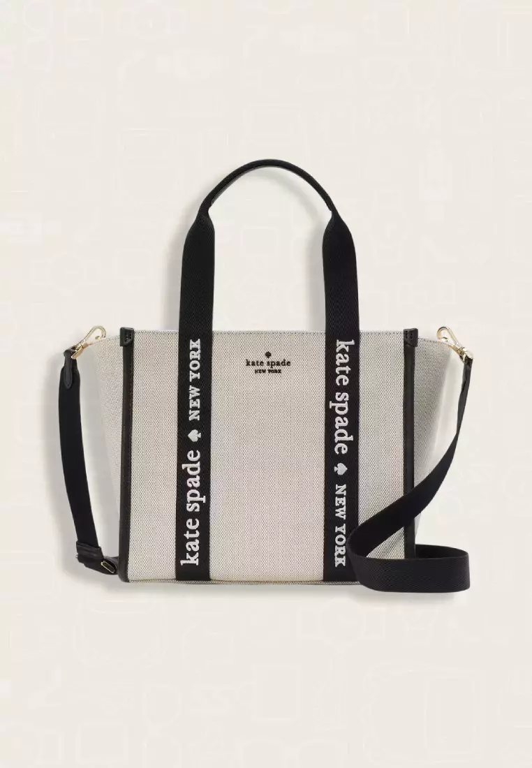 Jual Kate Spade Kate Spade Kip Canvas Small Tote Natural Multi Original ...