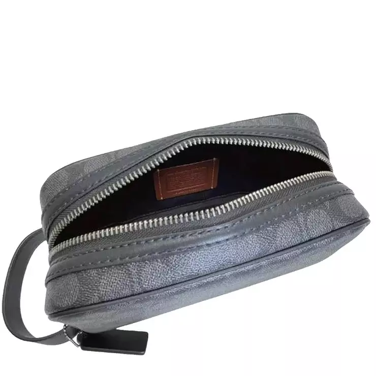 Jual Coach CAR15 Signature Small Travel Kitt Charcoal Black Original ...