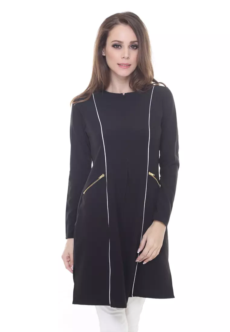 Buy Rina Nichie Basic Jovanda Tunic in Black Online | ZALORA Malaysia