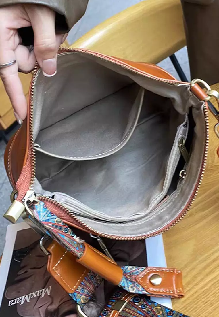 Buy ZITIQUE Head layer cowhide shoulder oblique backpack 2024 Online ...