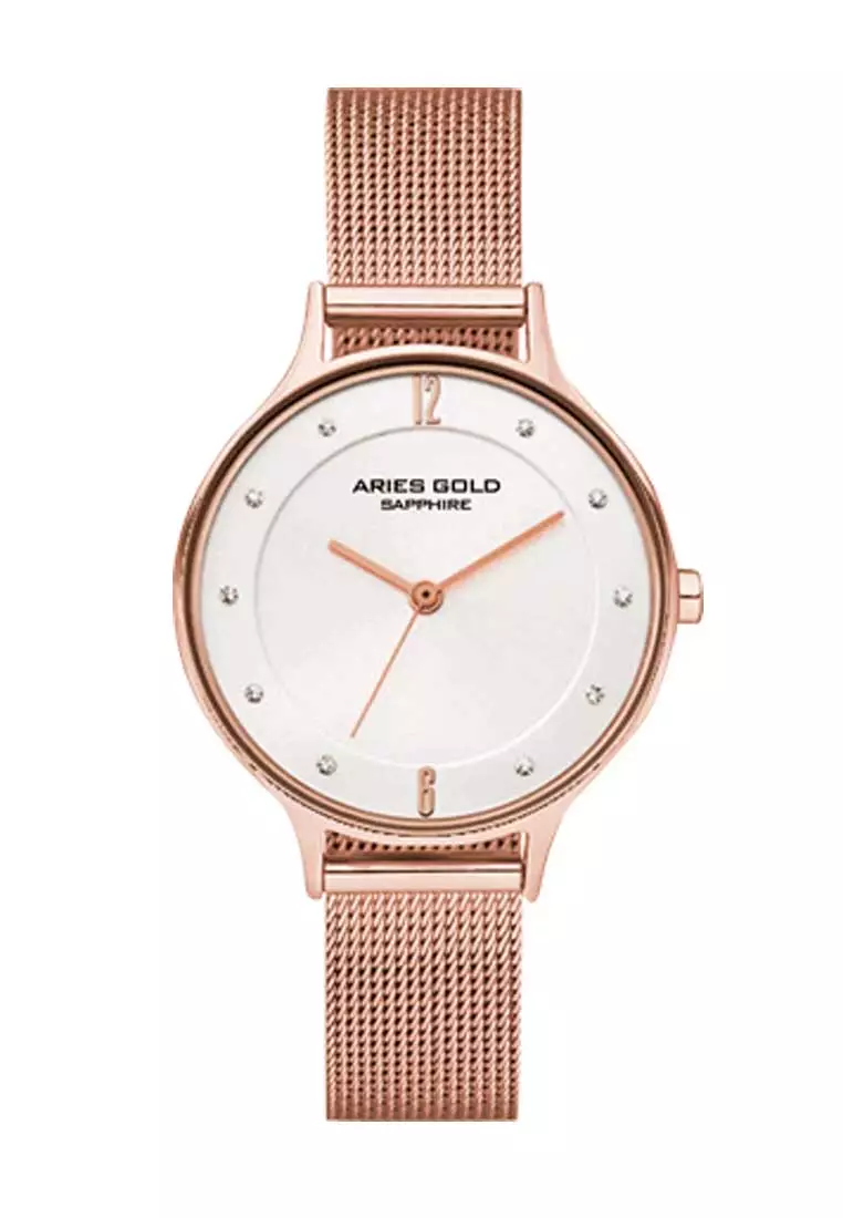 Aries Gold Aries Gold Enchant Rose Gold and White Watch 2025 | Buy ...