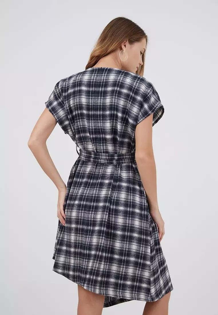 Jual Berrybenka Label Gaia Assymetric Plaid Dress Multi Color Original ...