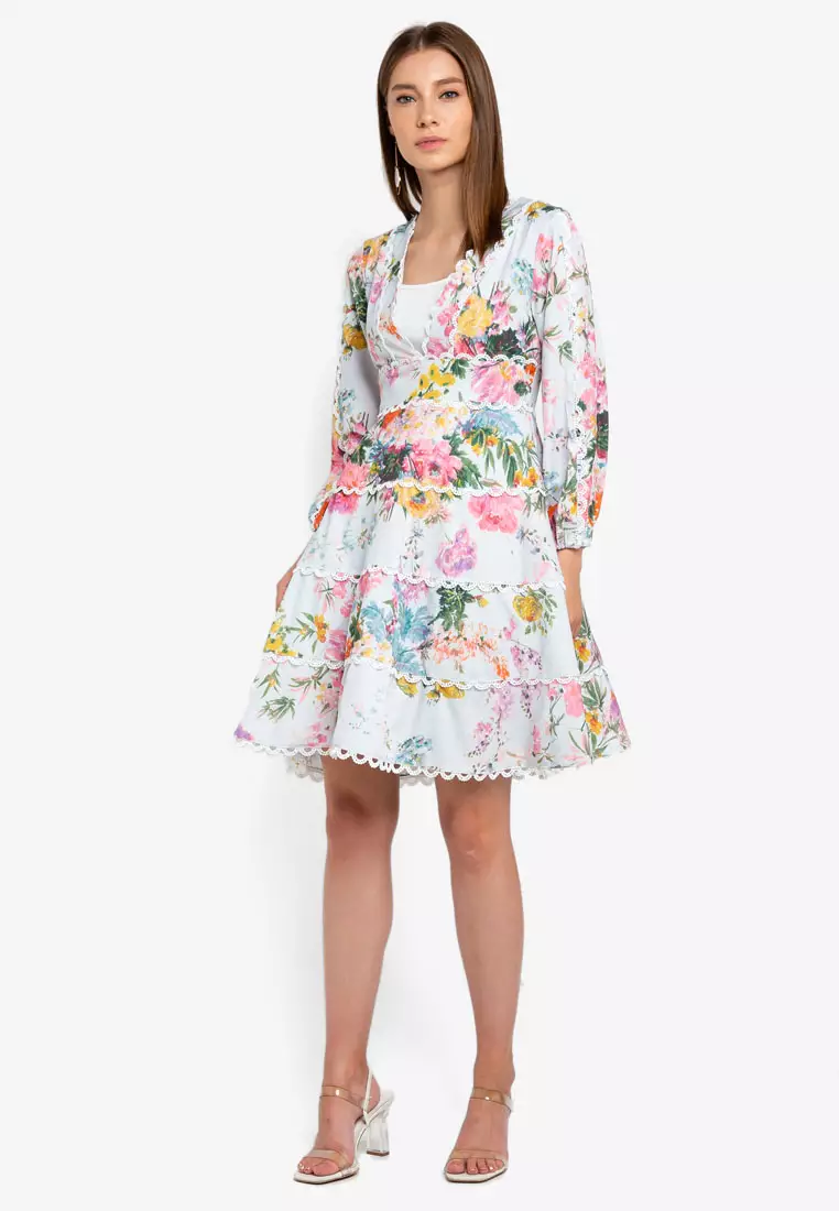 Buy Megane BEST FRENZ Karcsi Floral Midi with Scallop Trim 2024 Online ...
