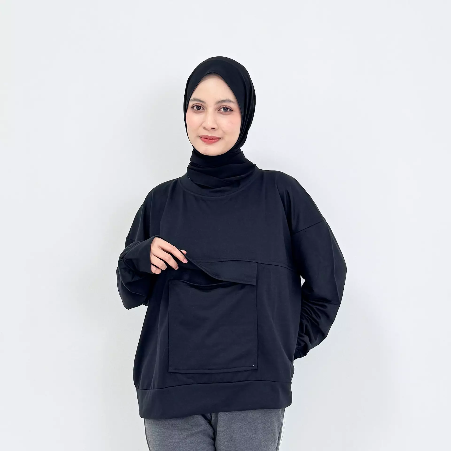 Jual LEZAHRASIGNATURE Set Sweater Sporty Raisa BLACK Setelan Baju ...