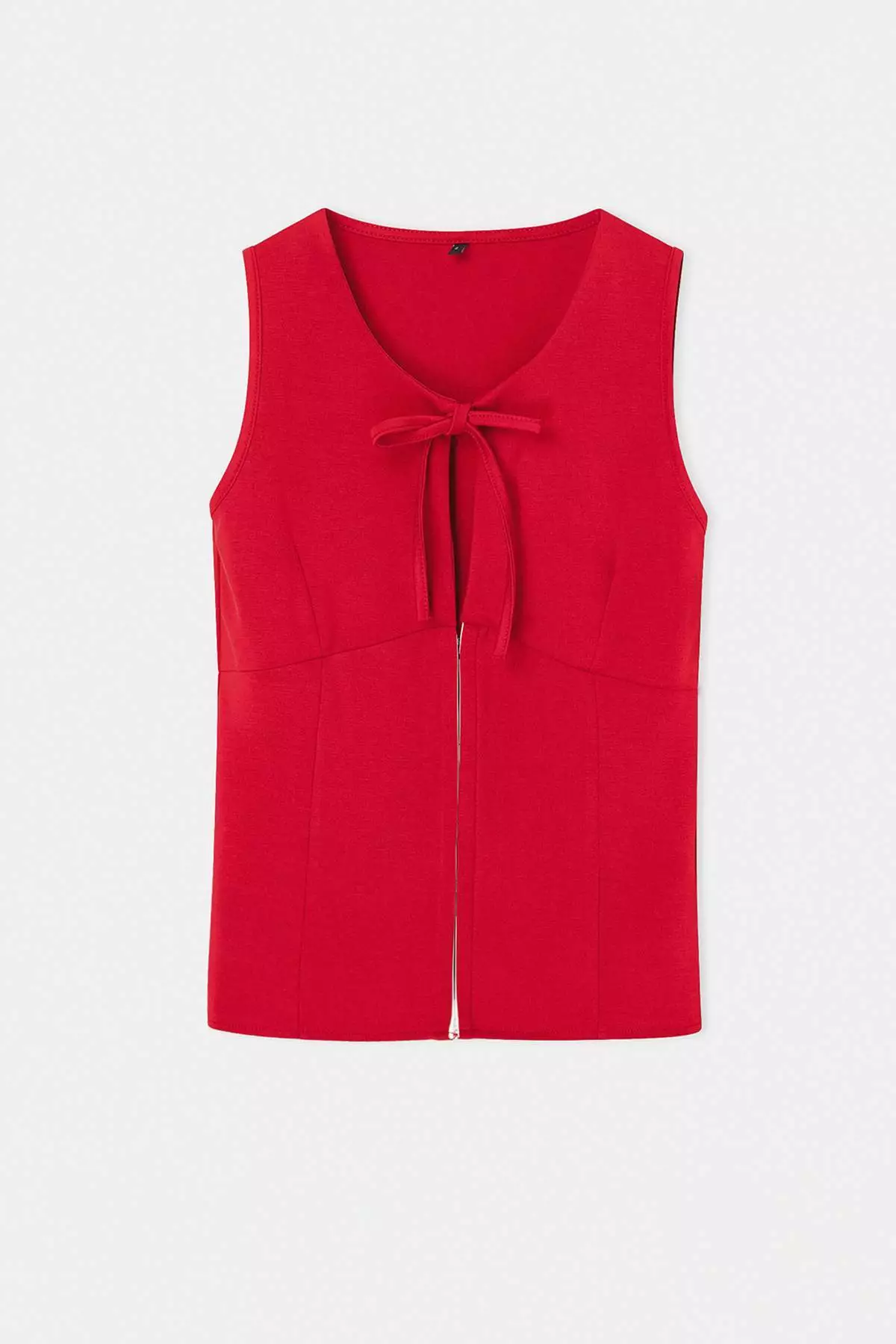 Buy Trendyol Red Fitted Keyhole Neck Sleeveless Interlock Knitted ...