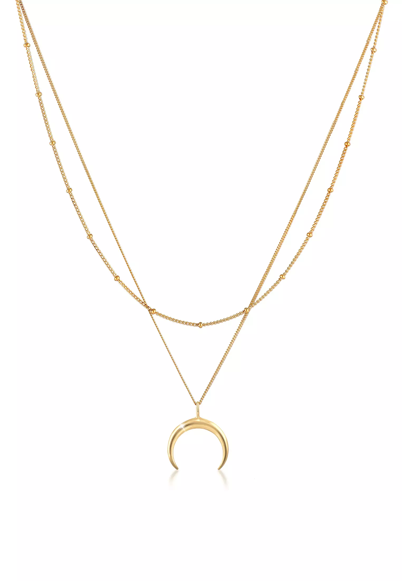 Buy ELLI GERMANY Necklace Moon Layer Ball Chain Gold Plated 2026 Online ...