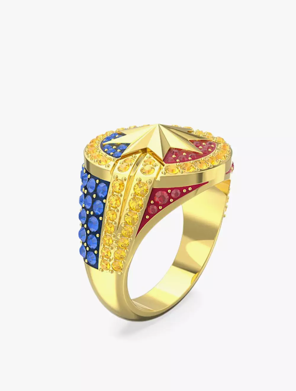 Jual Swarovski Captain Marvel © Marvel Ring, Multicolored, Gold-Tone ...