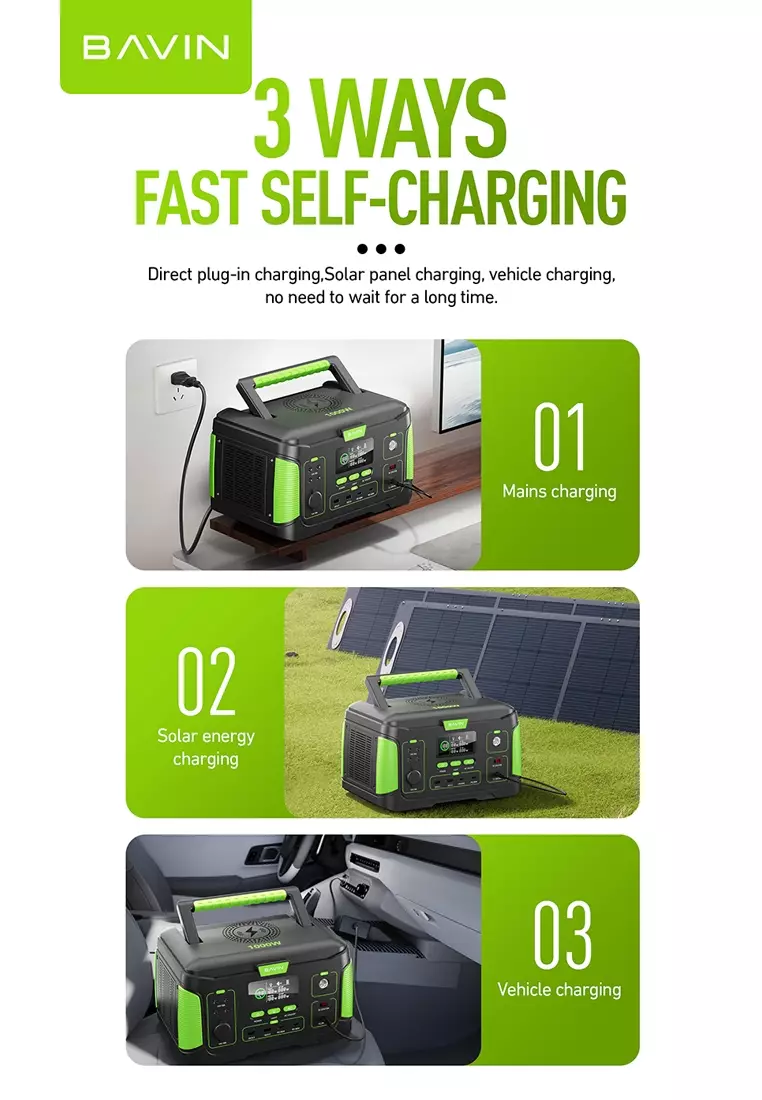 Buy BAVIN BST1000 1000w 218400mah Portable Power Supply Station Generator Supports Solar Panel ...