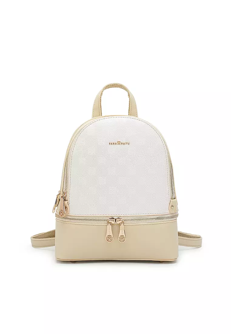Buy Sara Smith Women's Monogram Backpack - White Online | ZALORA Malaysia