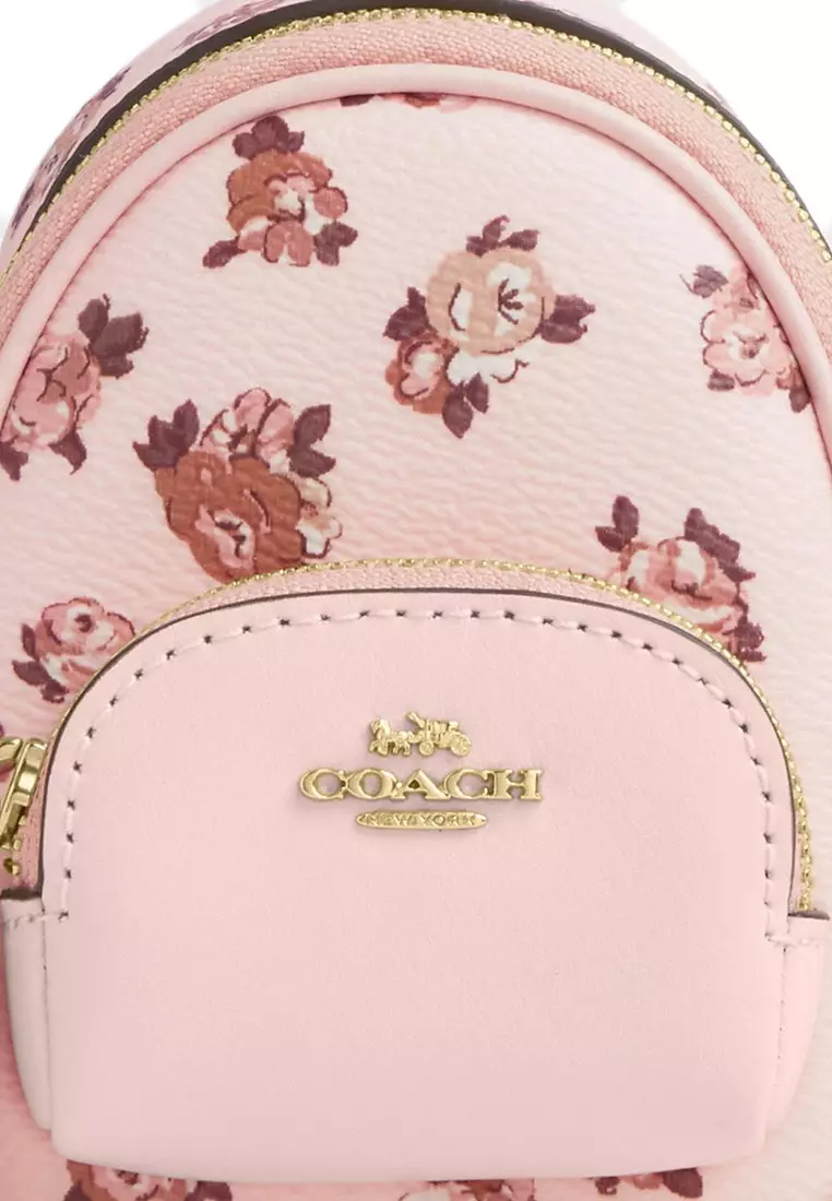 Buy Coach Mini Court Backpack Bag Charm With Rosette Print - Blush ...