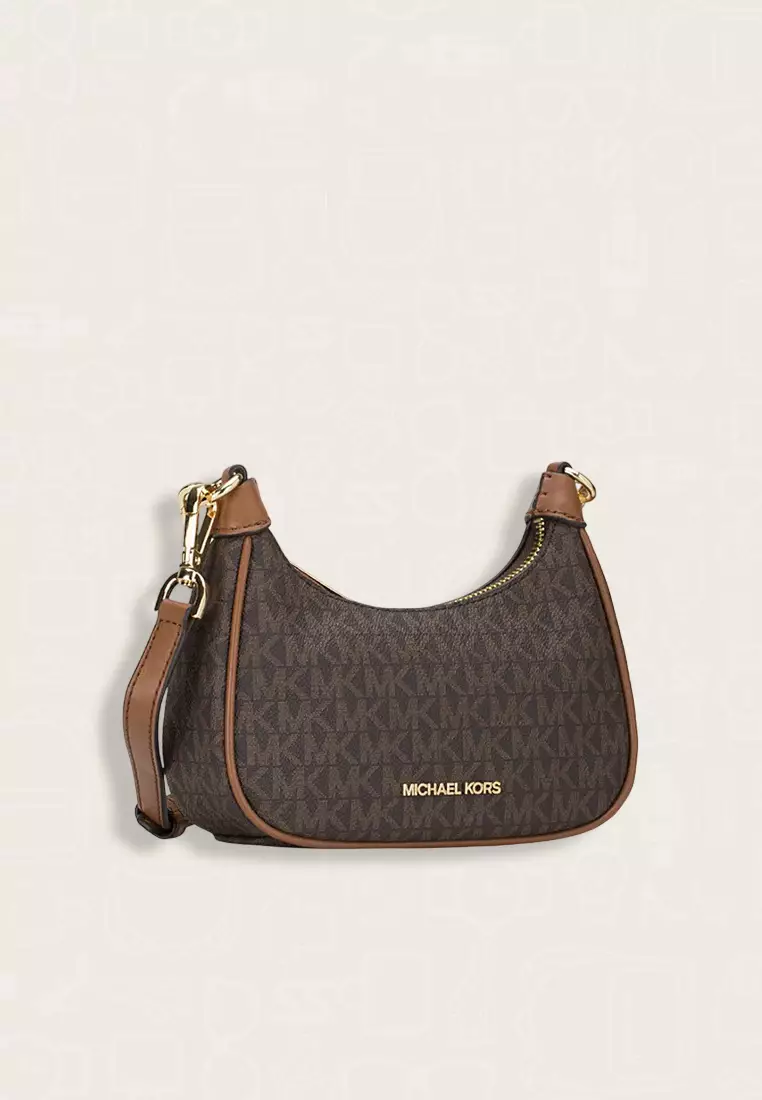 Jual MICHAEL KORS Michael Kors Cora Mini Zip Pouchette Brown Original ...