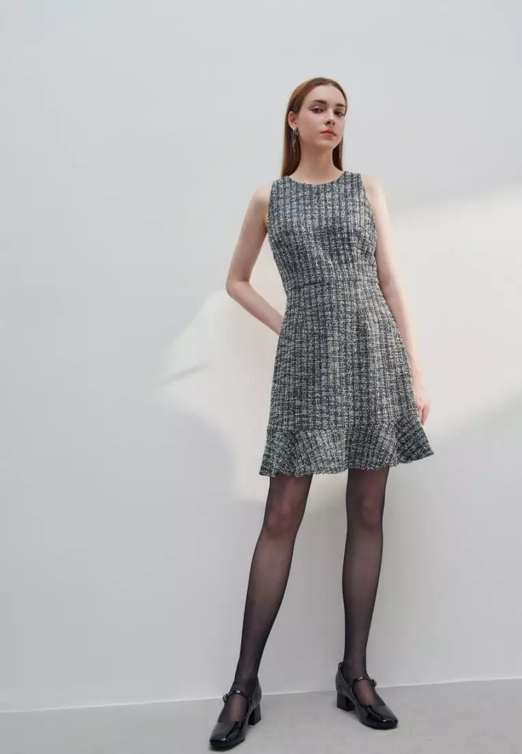 Buy G2000 Mermaid Hem Bow Back Tweed Dress 2025 Online | ZALORA