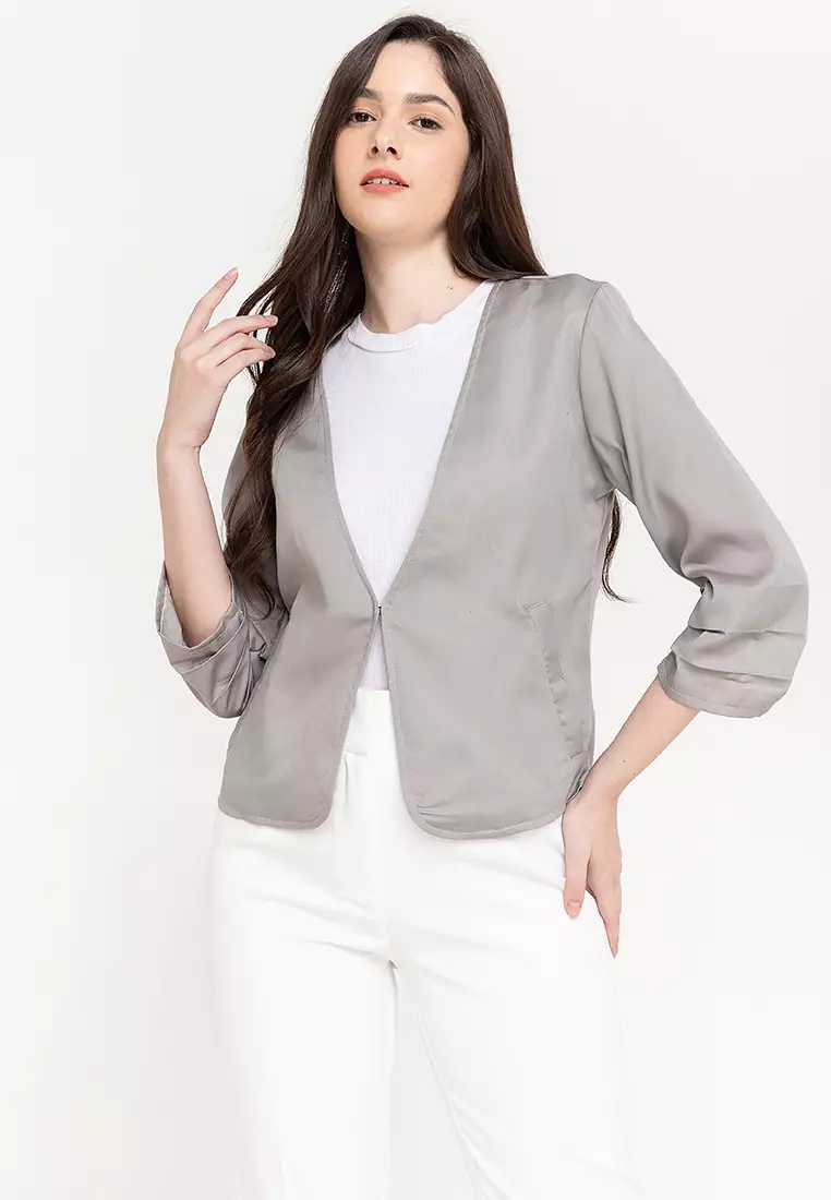 Buy BADOMODA Landen Collarless Open Jacket 2025 Online | ZALORA Philippines
