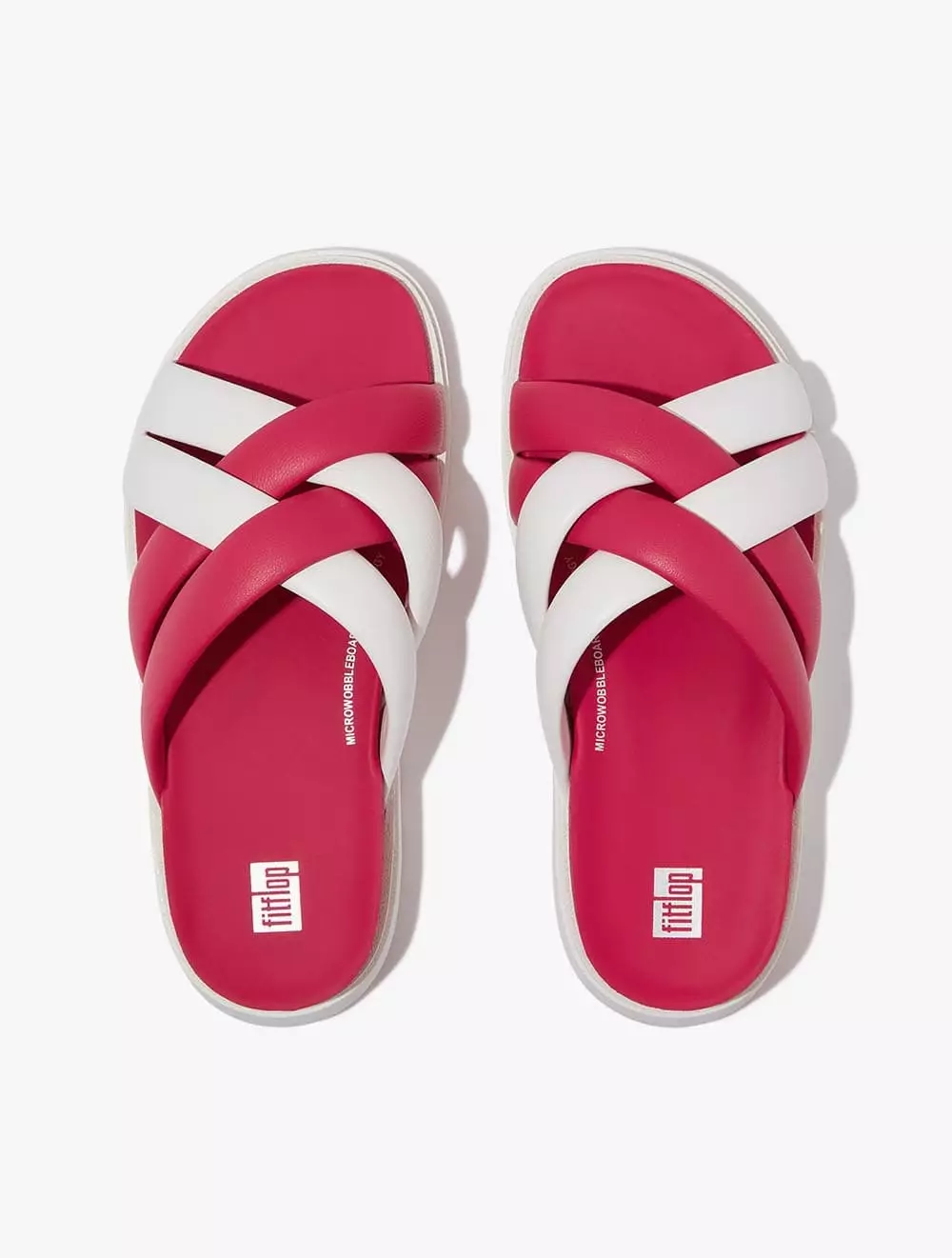 Jual FitFlop Fitflop Gen-Ff Padded-Strap Leather Slides - Urban White/Wild Raspberry Original ...