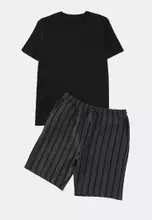 Buy Trendyol Beige Regular Fit Striped Knitted Pajamas Set ...