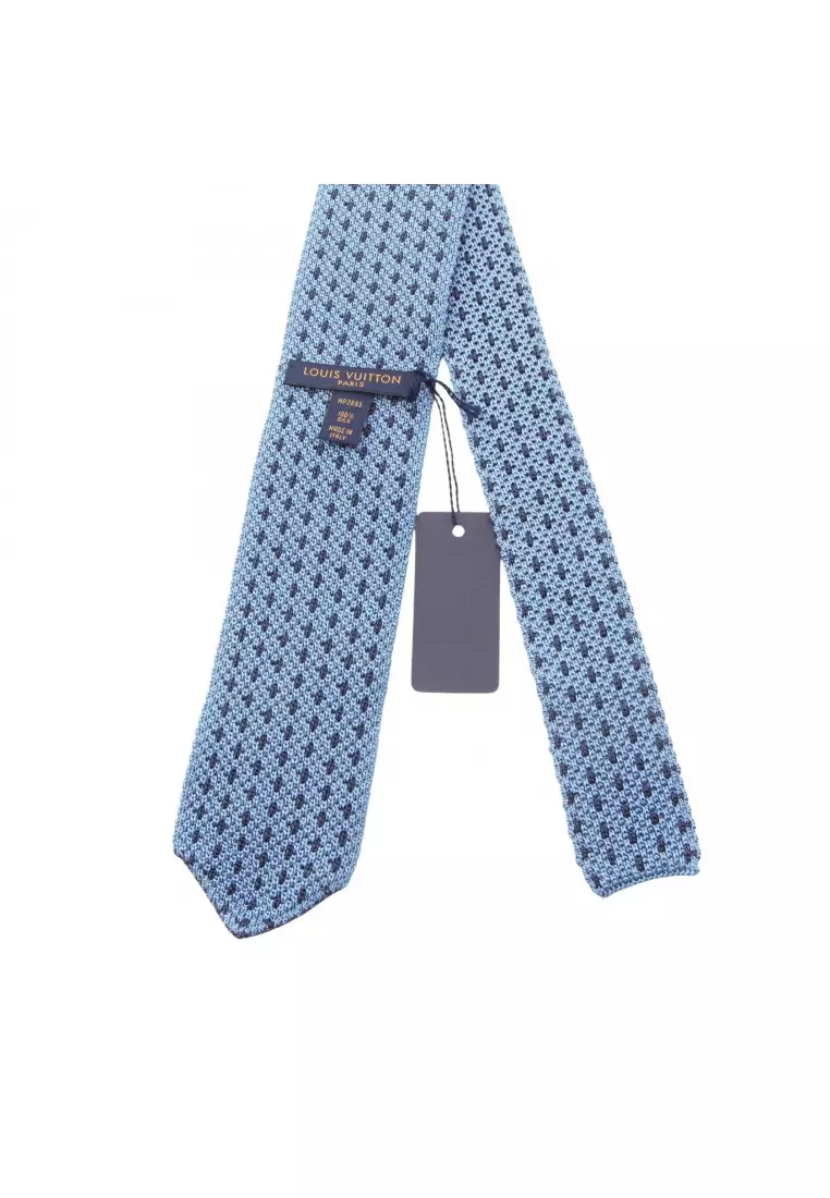 Buy Louis Vuitton Pre-Loved Louis Vuitton knit tie silk Navy blue 2026 ...