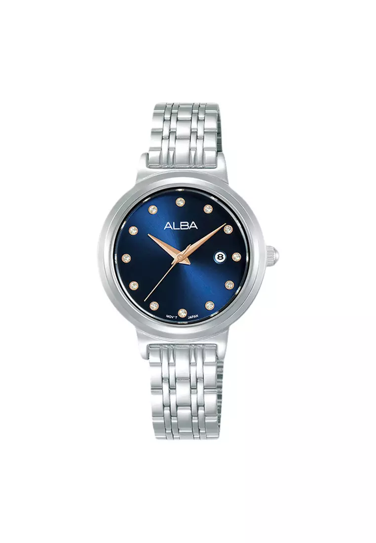 Jual Alba Jam Tangan Wanita Alba AH7EA5X1 Ladies Blue Dial Stainless ...