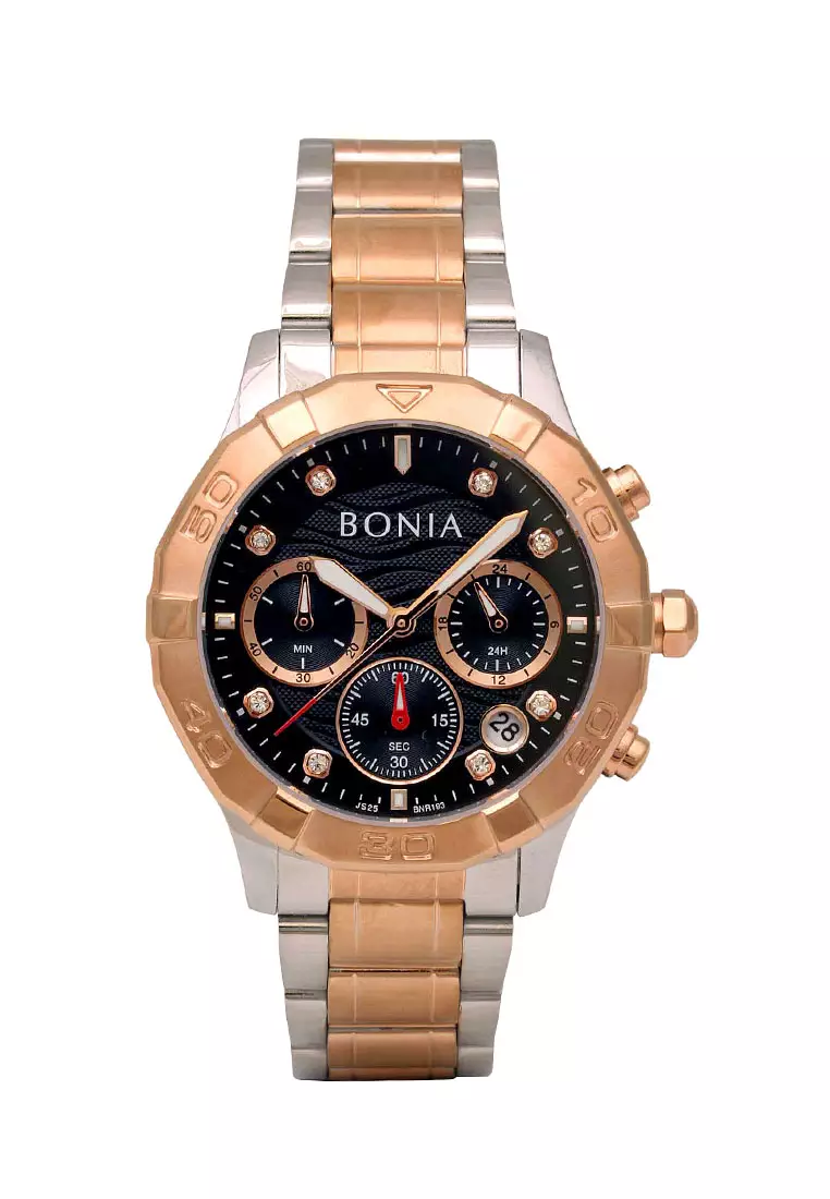 Jual BONIA Bonia Jam Tangan Pria - Silver Rosegold Black - Stainless ...