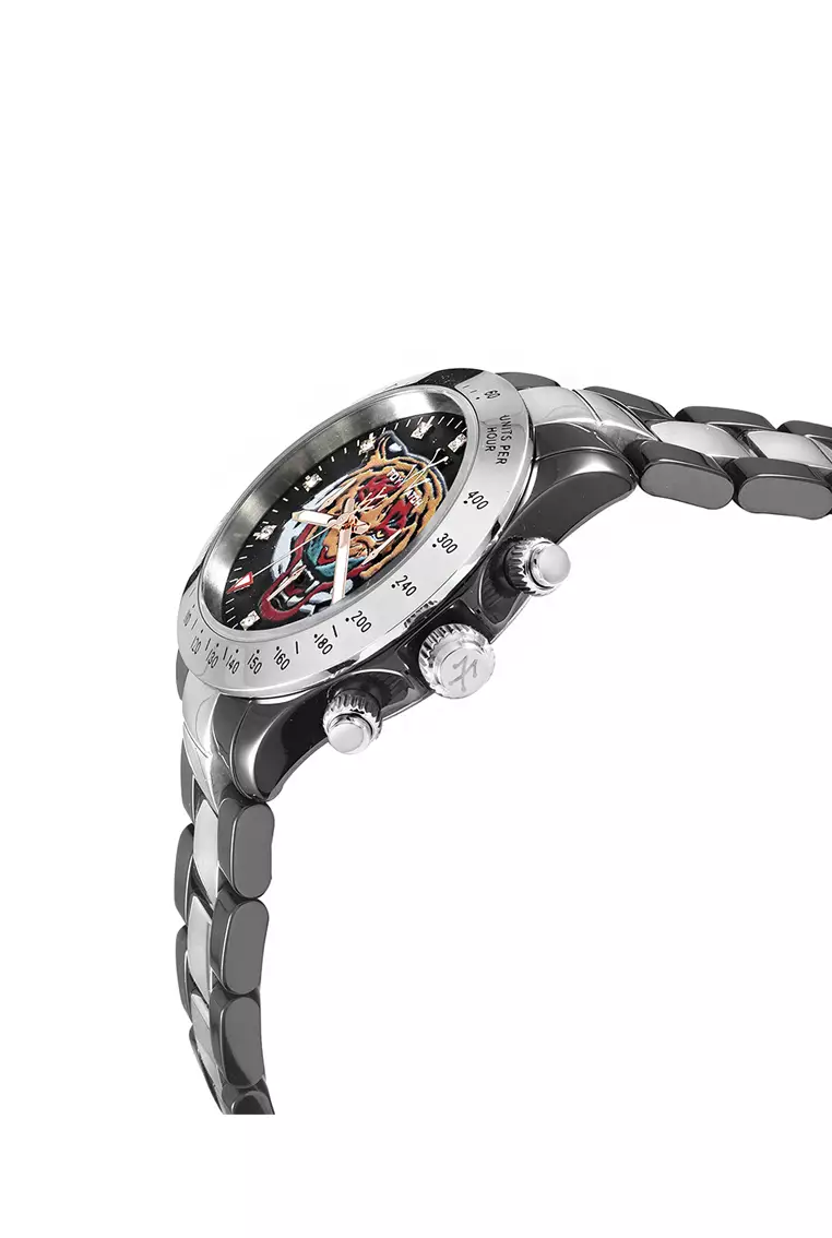 Buy ToyWatch Tiger Two-Tone Silver Black Unisex Watch TYCHMC29BKSL ...