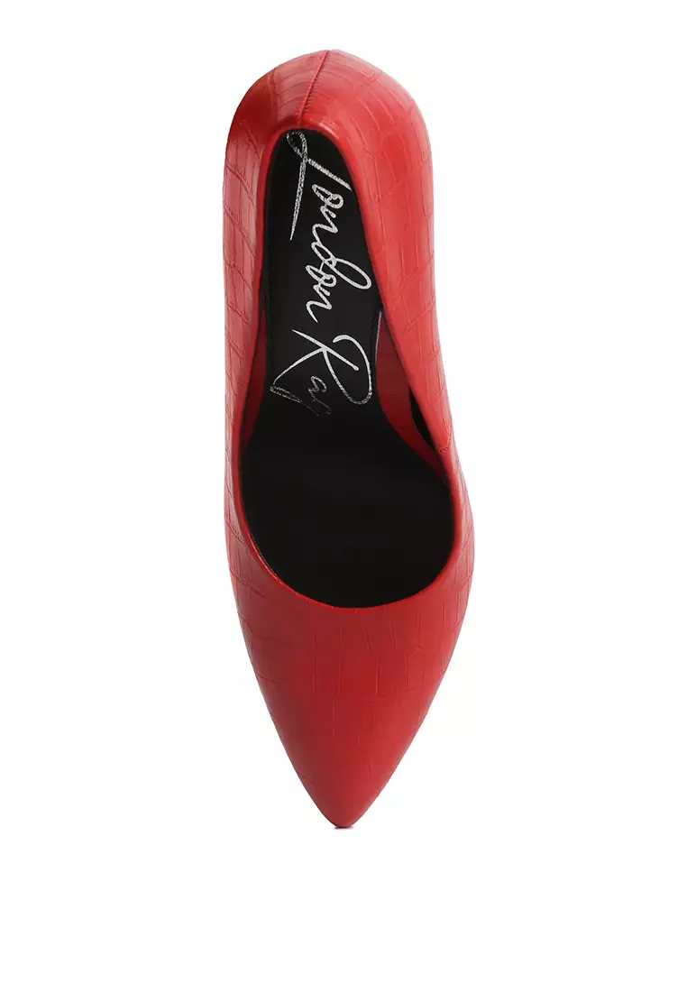 Buy London Rag Red Crocodile Print Faux Leather Pumps 2025 Online | ZALORA