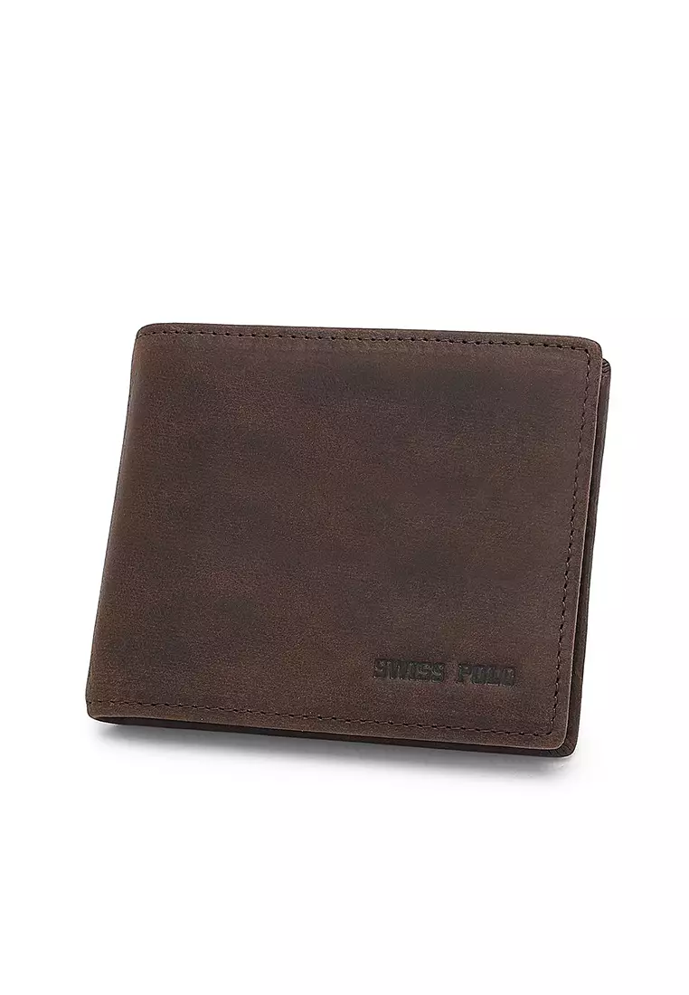 Swiss Polo Genuine Leather RFID Short Wallet - Brown 2025 | Buy Swiss ...