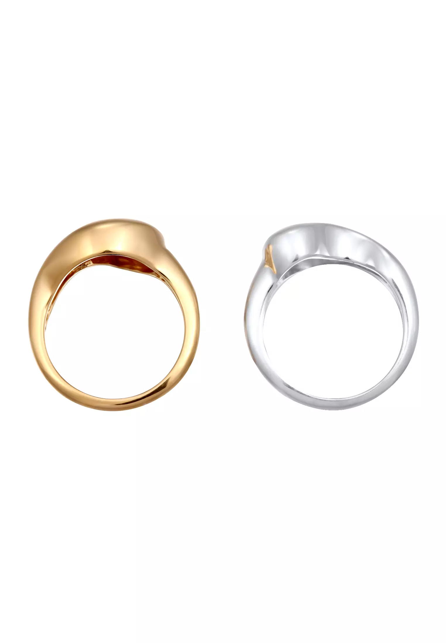 Buy ELLI GERMANY Yin Yang Ring Set – Gold-Plated Silver 2026 Online ...