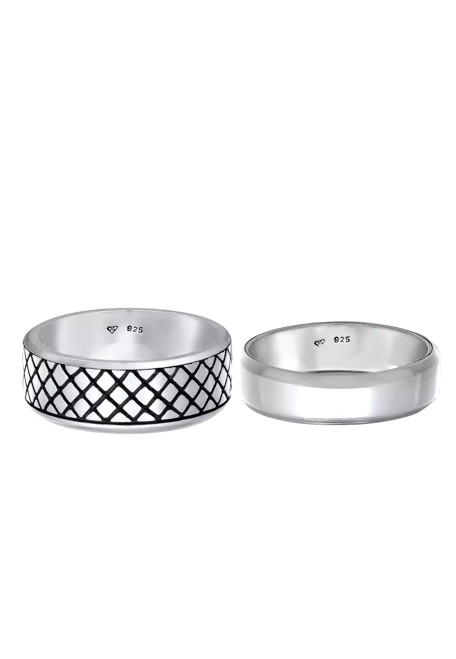 Buy Kuzzoi Men's Silver Lattice and Band Ring Set – Oxidised 2026 ...