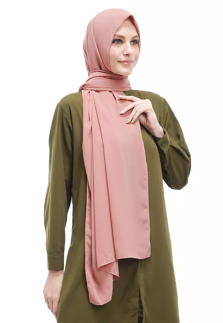 Jual Evernoon Sakilah Hijab Pashmina Ceruty Baby Doll Wanita Polos Relaxed Fit - Dusty Pink ...