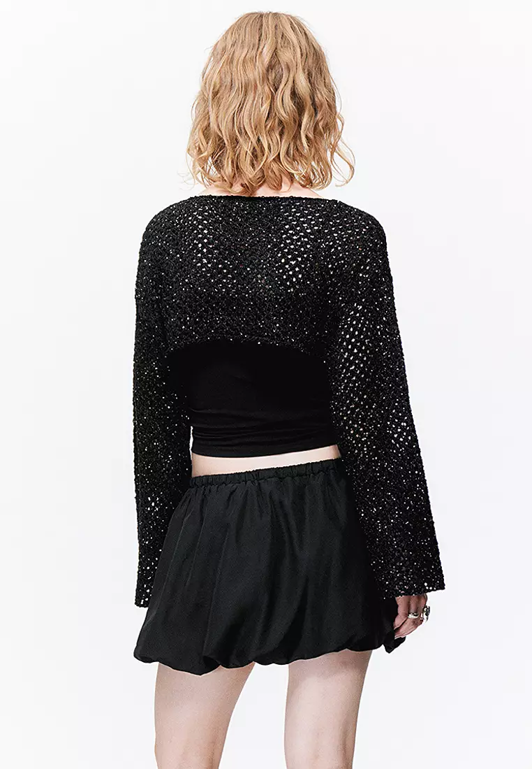 Buy Monki Knitted Boat-Neck Sequin Bolero Online | ZALORA Malaysia