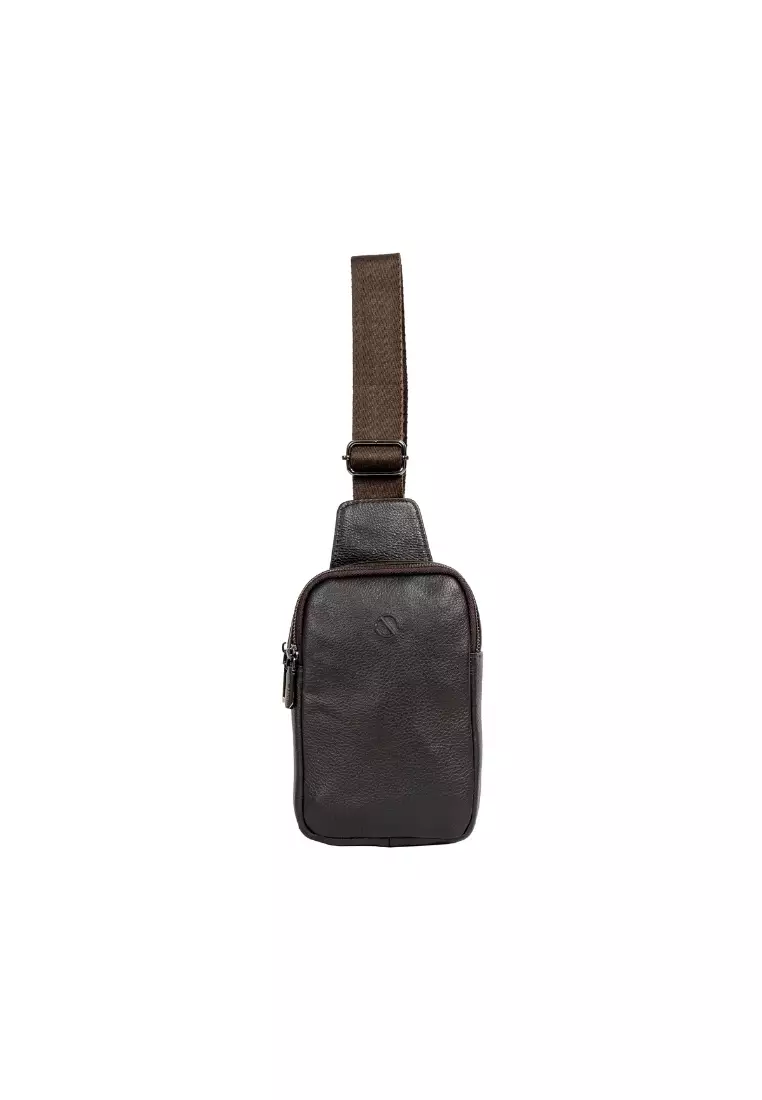 Jual Jack Studio Unisex Grain Leather Crossbody Sling Bag BAI 40814 ...
