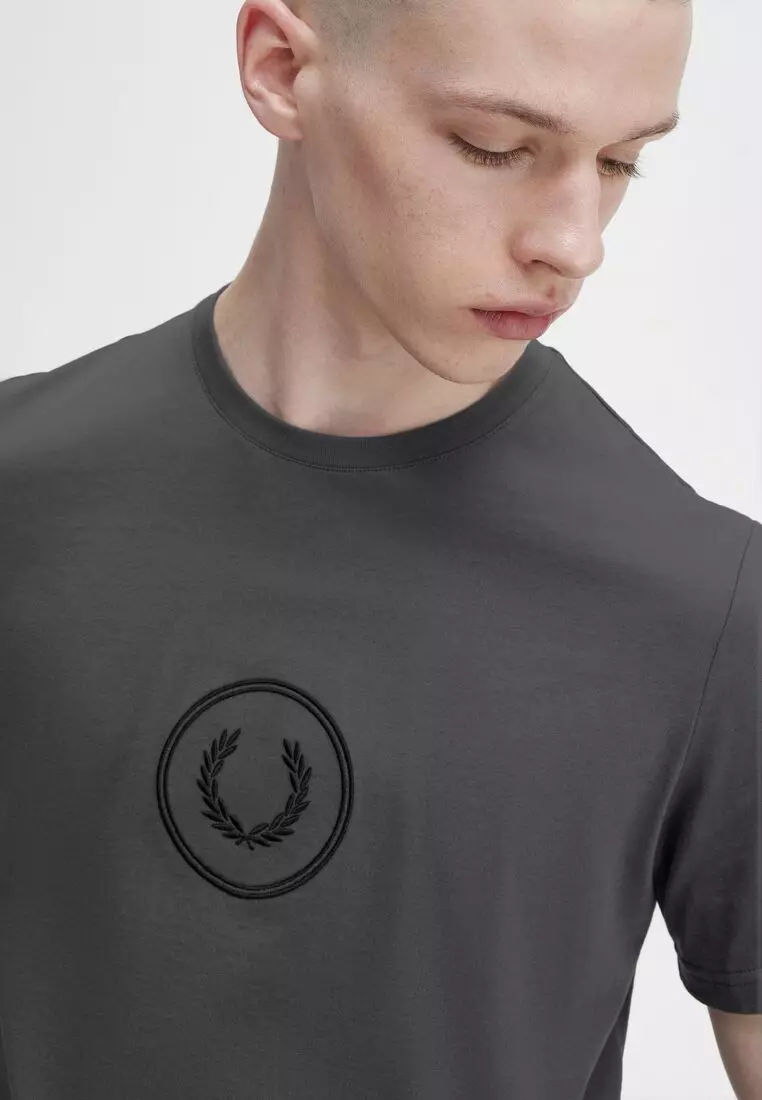 Buy Fred Perry Fred Perry M5630 Circle Branding T-Shirt (Gunmetal) 2025 Online | ZALORA