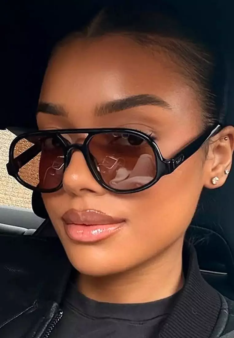 Buy QUAY Jet Set Sunglasses - Black/Tan 2026 Online | ZALORA