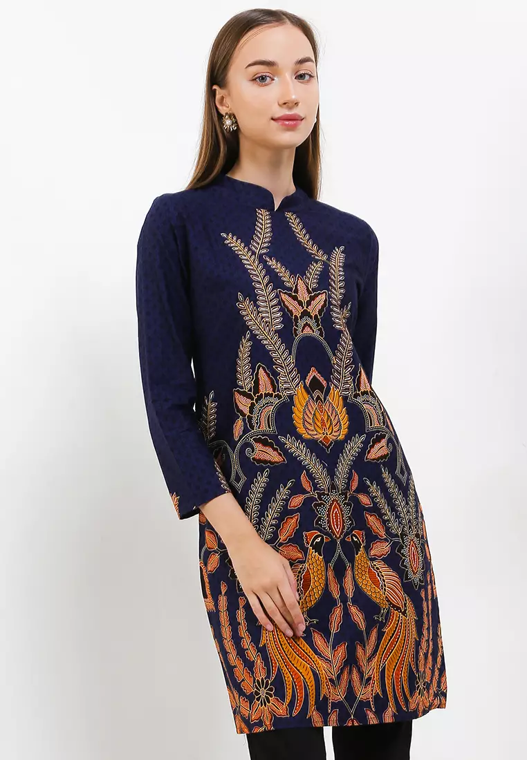 Jual Rianty Batik Tunik Dress Visilia Blue Original 2025 | ZALORA ...