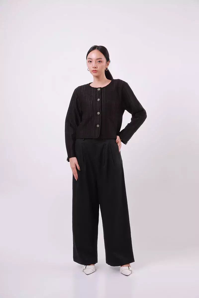 Jual Berrybenka Label Rowena Tweed Outer Black Original 2024 | ZALORA ...