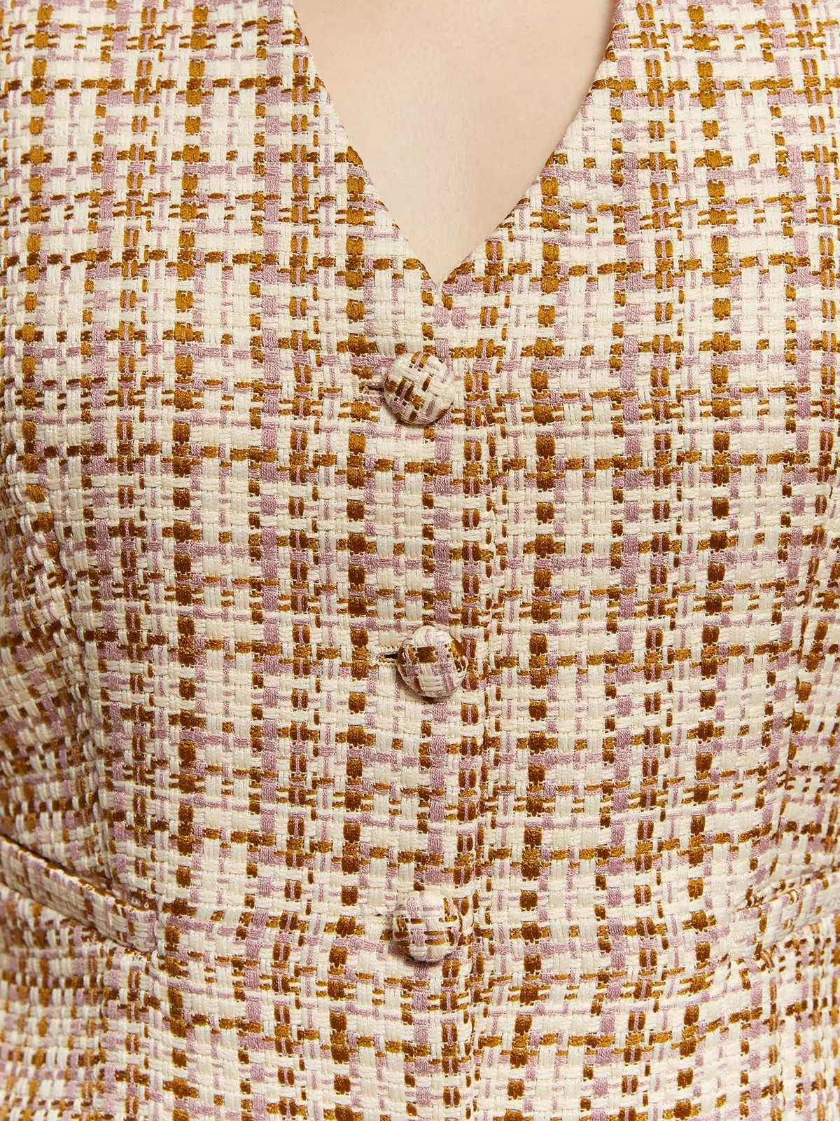 Jual POMELO FASHION Tweed Vest - Brown Original 2025 | ZALORA Indonesia