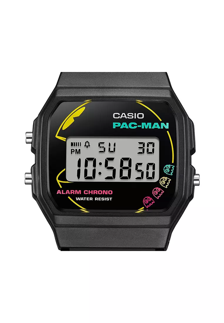 Casio Pac-Man Collaboration F-91WPC-1A Unisex Digital Watch Black Resin ...