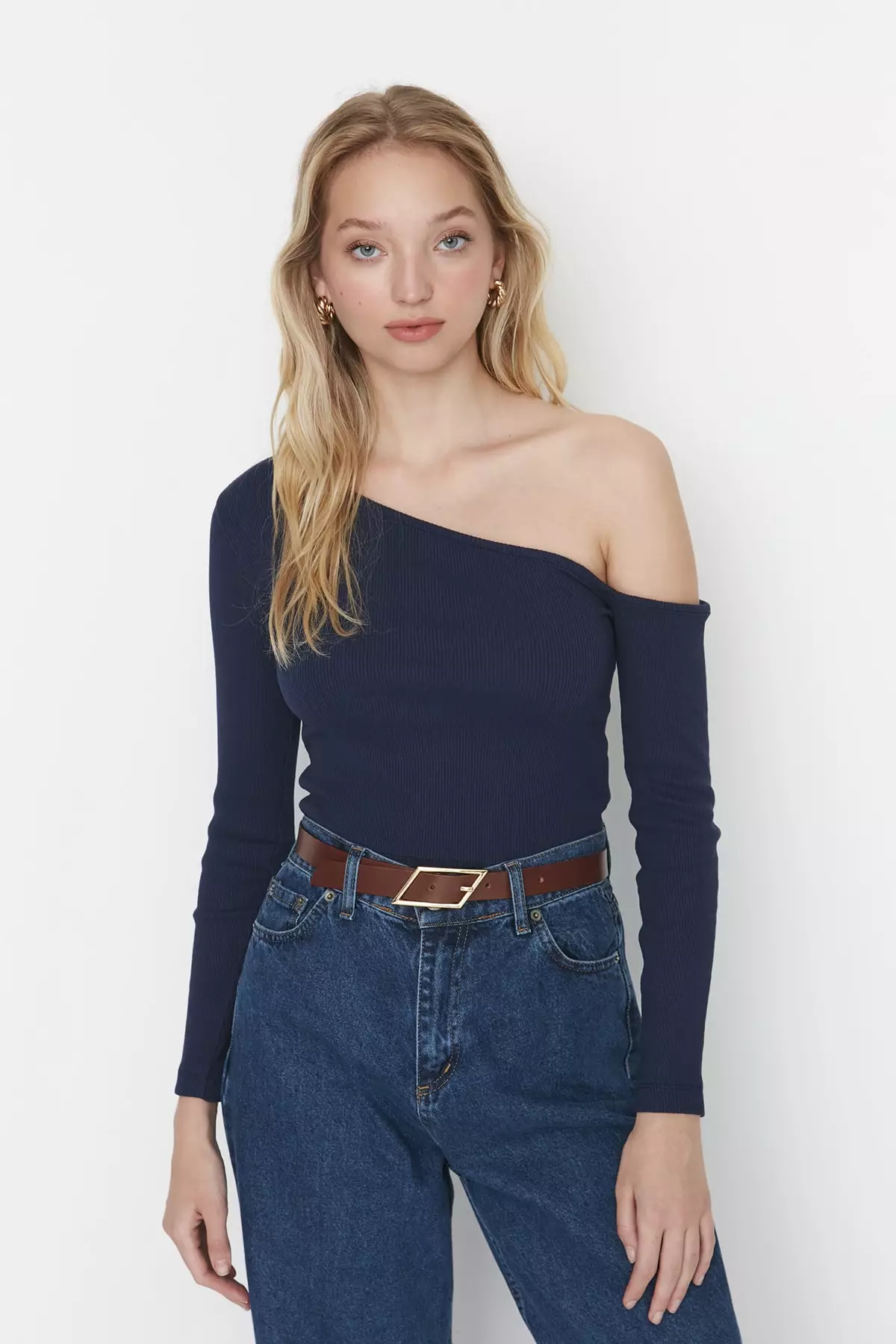 Buy Trendyol Fitted Asymmetrical Rib Top 2025 Online | ZALORA